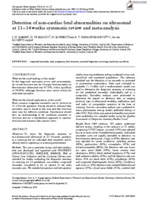 Detection of non-cardiac fetal abnormalities on ultrasound at 11-14 weeks: systematic review and ...
